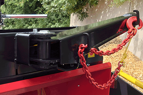 Hydraulic winch for woodchippers